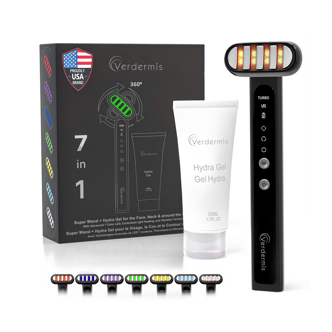 7 Color LED Super Wand + Hydra Gel – Verdermis